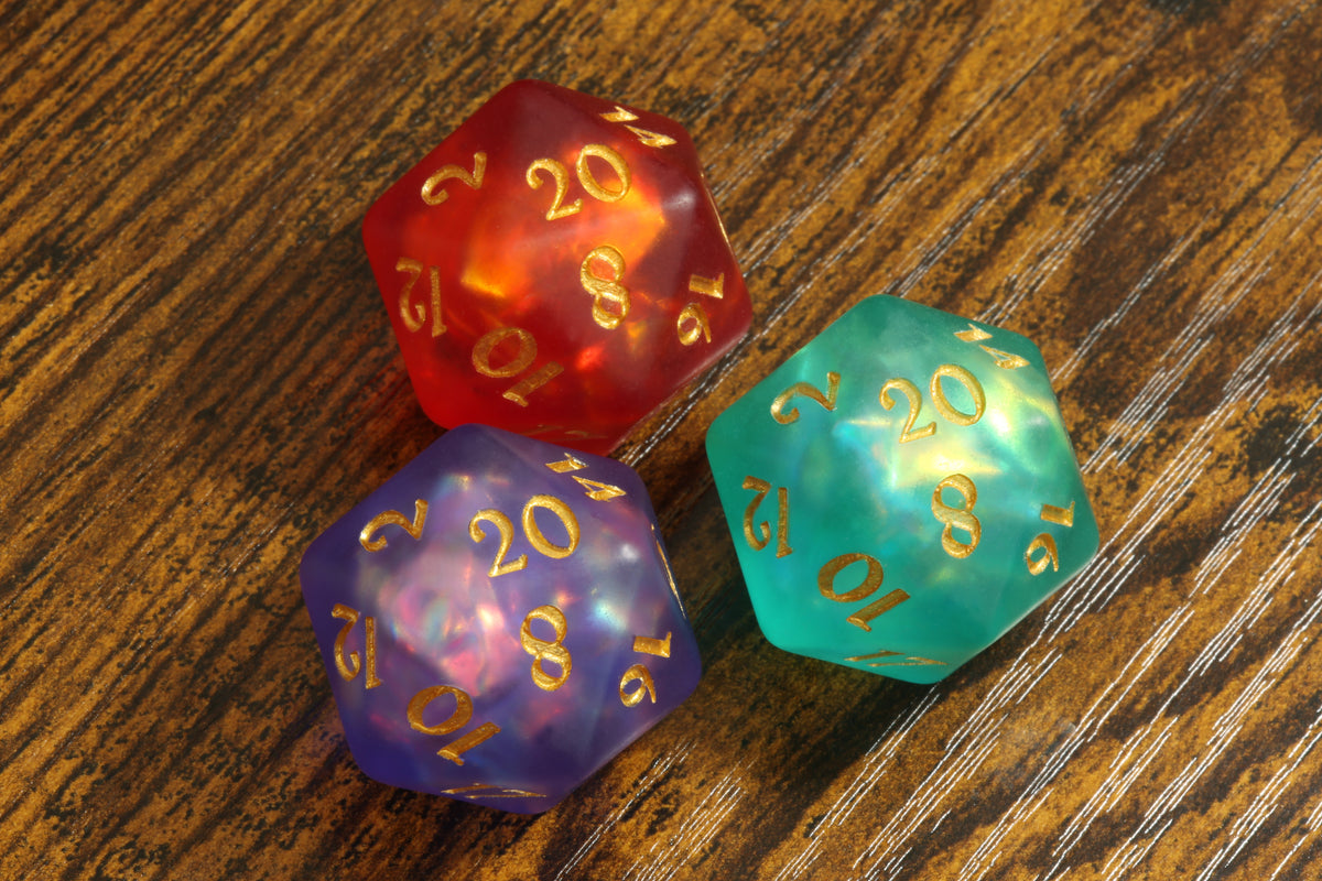 Mystical Opal Large D20 Dice collection - Extra Large D20 – The Wizard ...