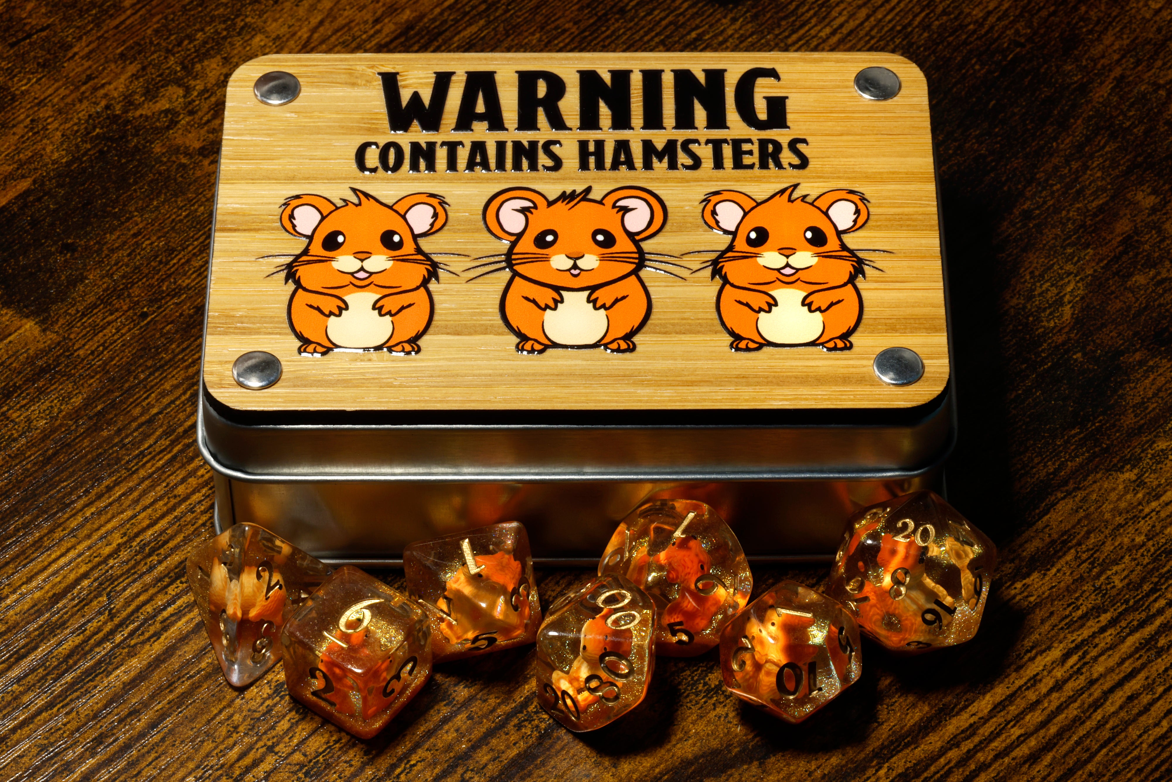 Hamster dice box and set