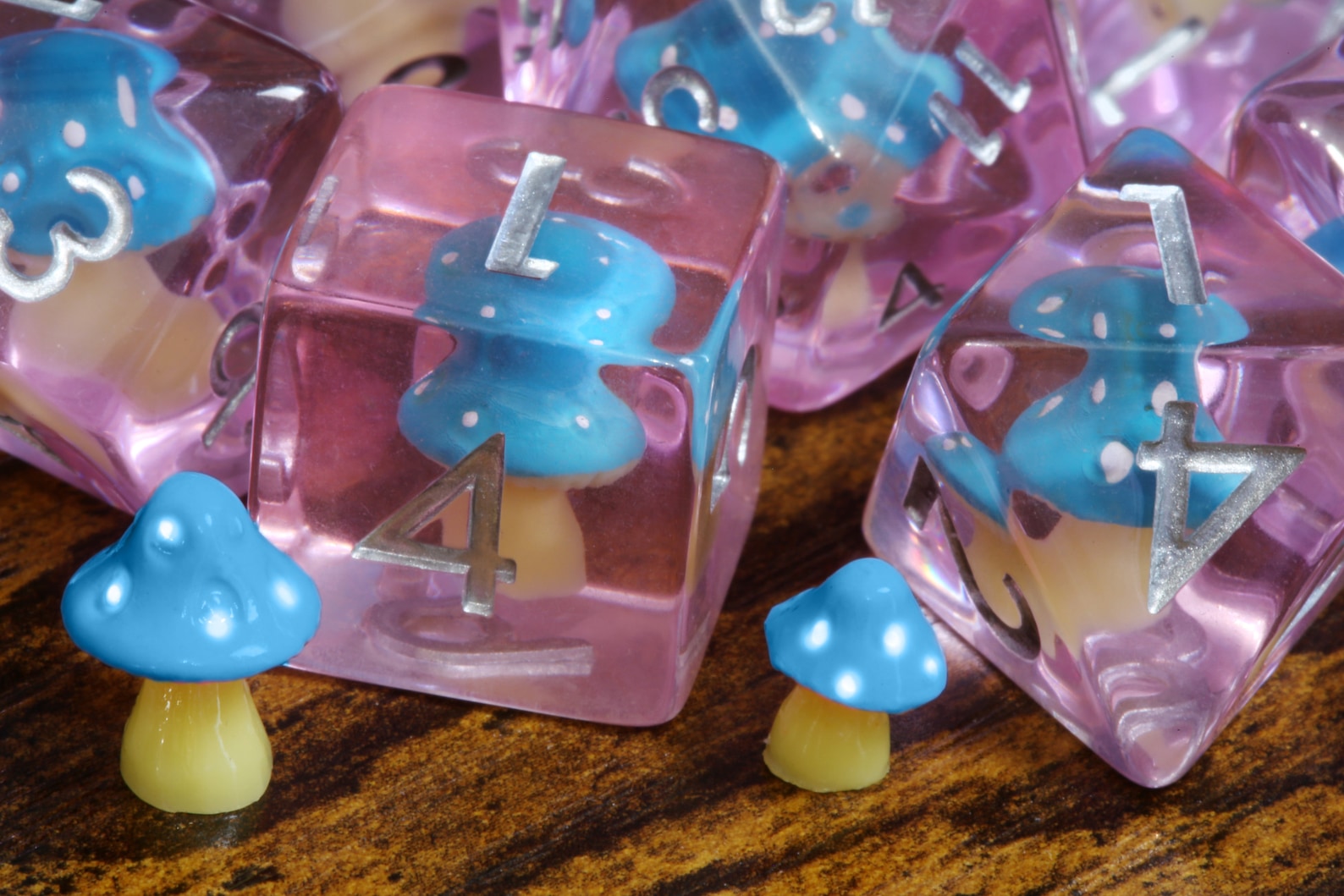 Blue Mushroom dice set
