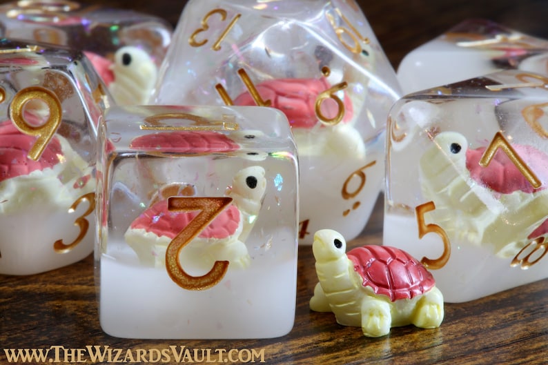 DND Dice | Red Turtle dice set | Dice Set for Dungeons and Dragons